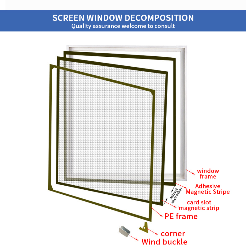 Adjustable Window DIY Magnetic Window Screen Anti-Mosquito Magnetic ...