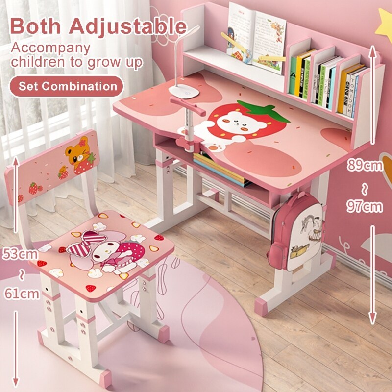 【Free Bubble】Kids Study Desk and Chair Boys girls Study table Writing ...