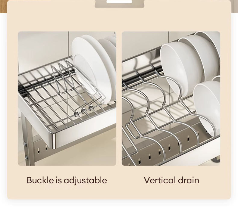 ICIC 304 Stainless Steel Dish Rack Adjustable Sink Rack Multi ...