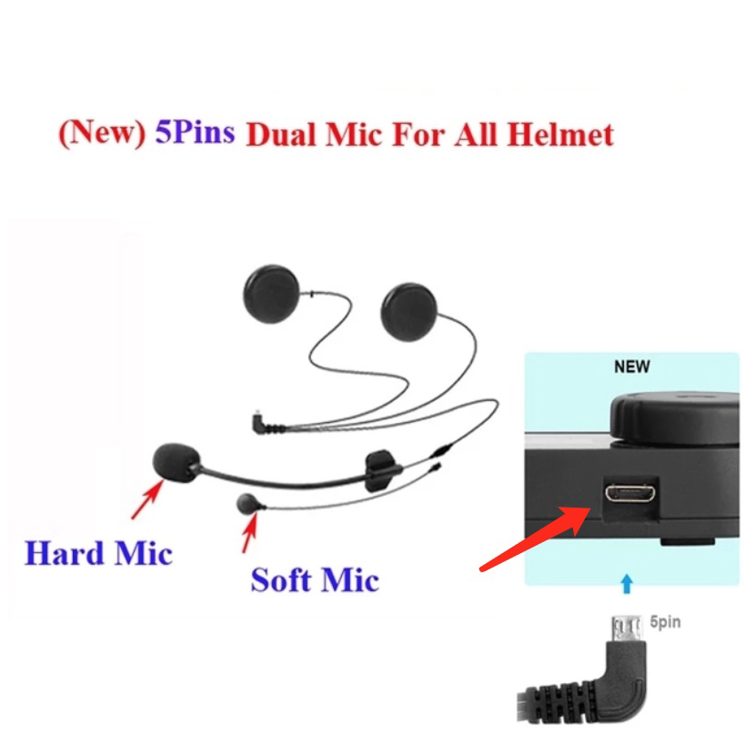 Original Motorcycle helmet headset T-MAX Dual Mics Earphone & Speaker ...