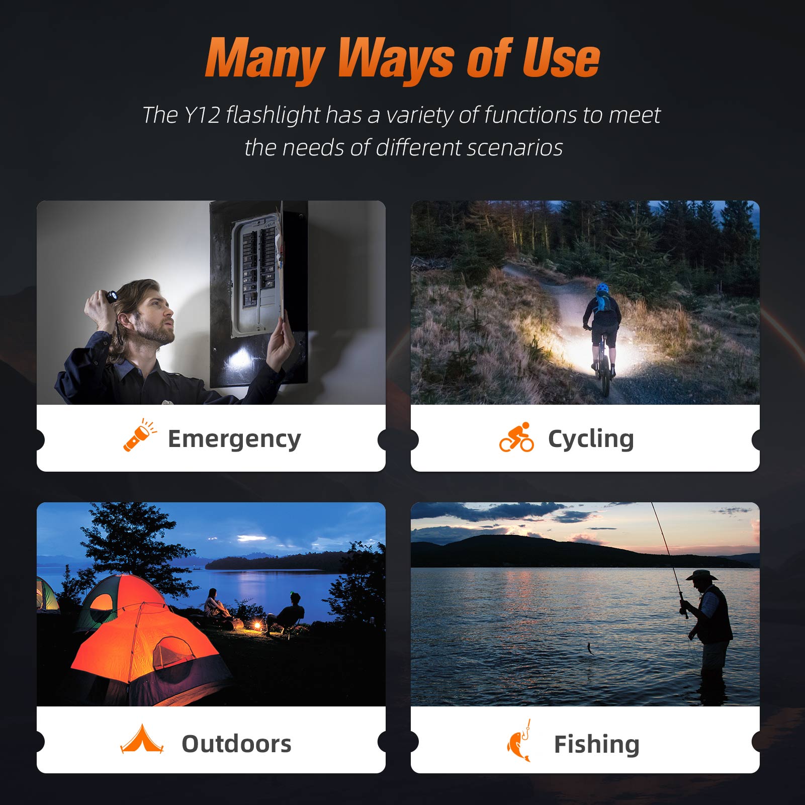 SUPERFIRE Y12 36W 7000mAh Rechargeable LED Flashlight Waterproof ...