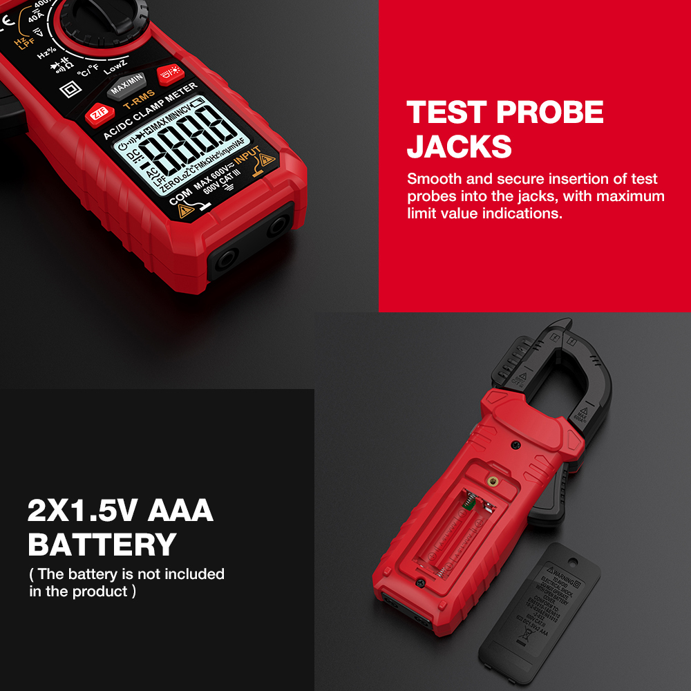 HABOTEST HT207 AC DC Digital Clamp Meter Multimeter Pinza Amperimetrica ...