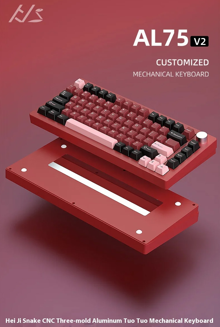 Black Snake AL75V2 mechanical keyboard kit RGB Bluetooth 2.4G wireless ...
