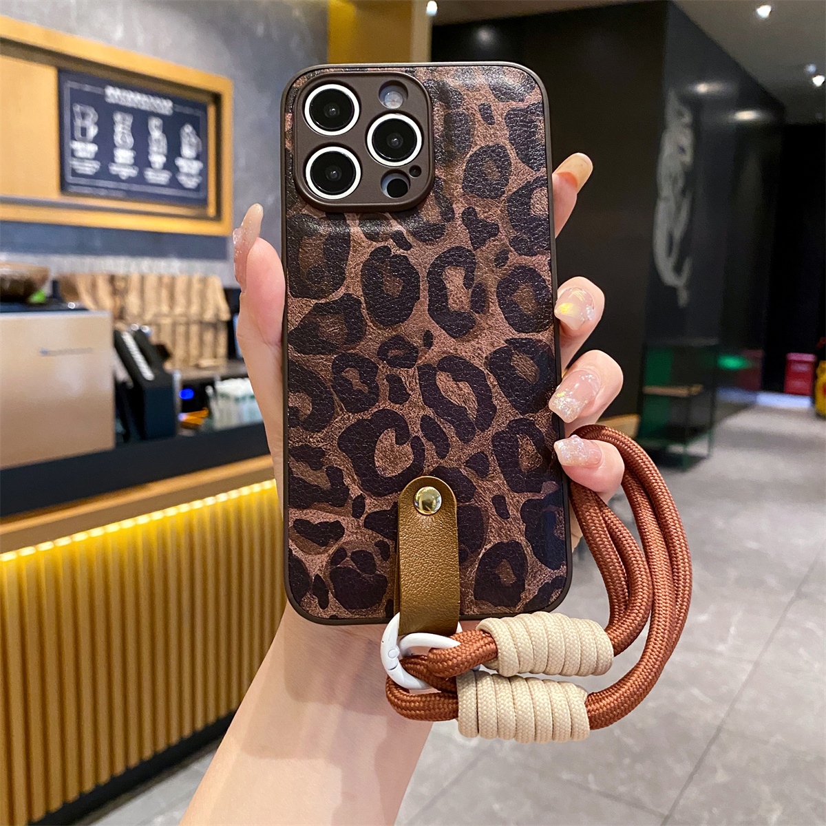 Leopard print Kitty leash Iphone Case For IPhone 16 ProMax 15ProMax ...