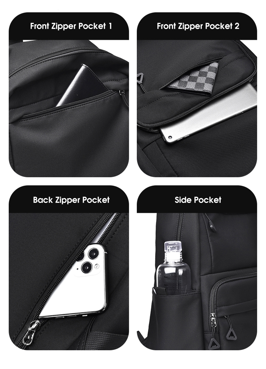 MENSPE Men Backpack Notebook Business Travel Bag Waterproof Backpack ...