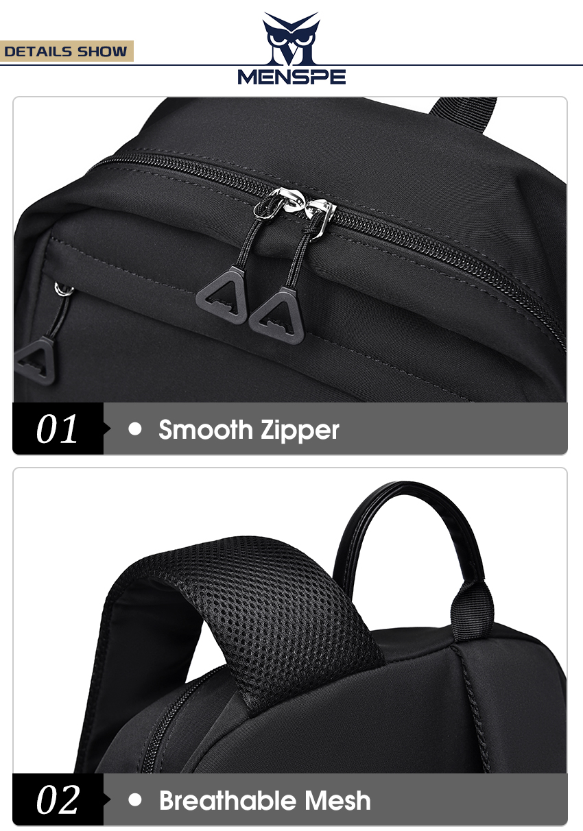 MENSPE Men Backpack Notebook Business Travel Bag Waterproof Backpack ...