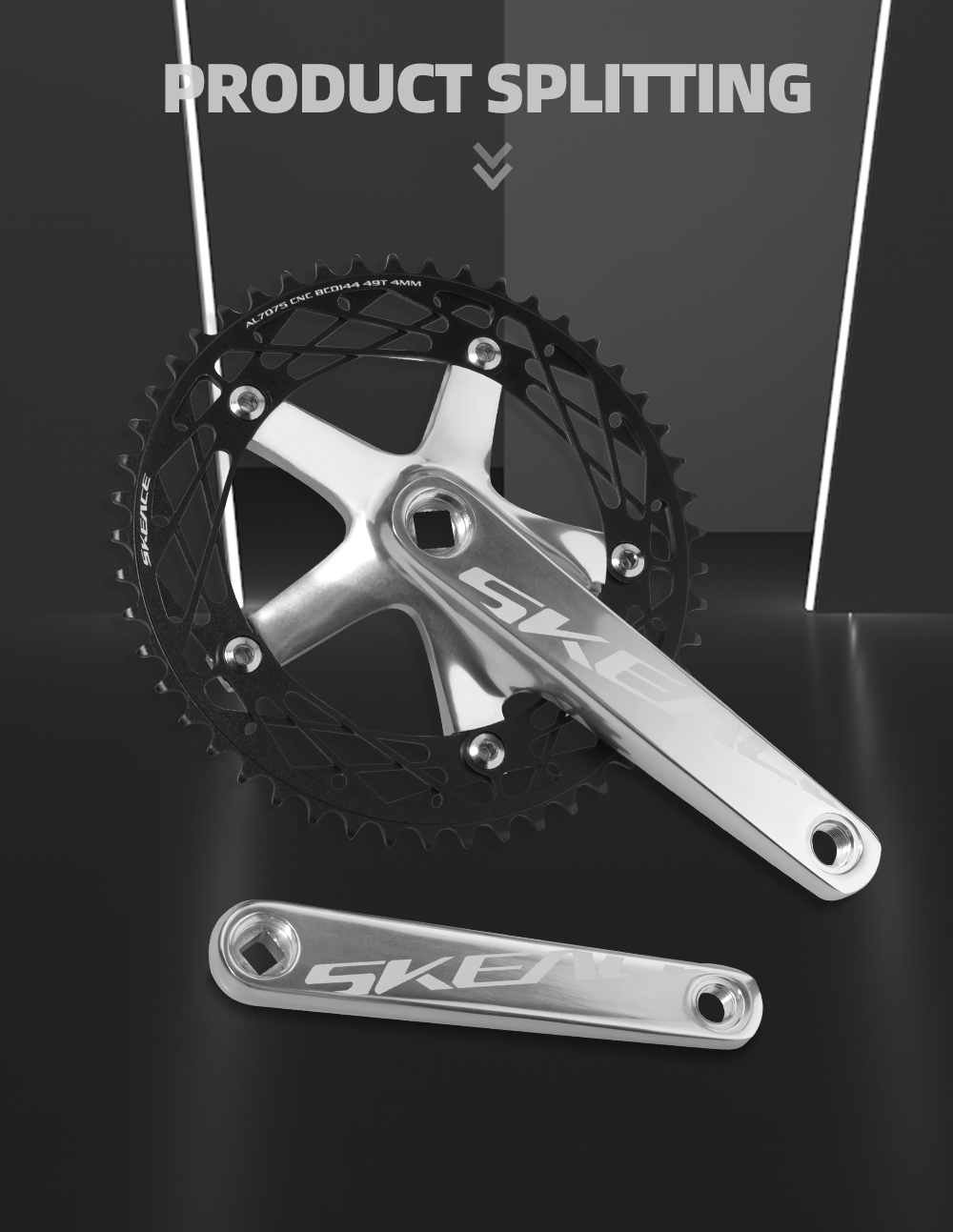 SKEACE 144mm BCD Square Hole Track Fixed-gear Racing Bike Single Speed ...