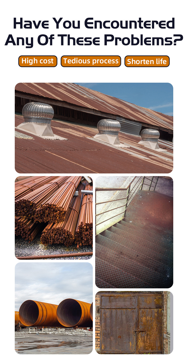 No Need to Polish 2 in 1 Rust Converter Anti Rust Paint for Metal 1000G ...