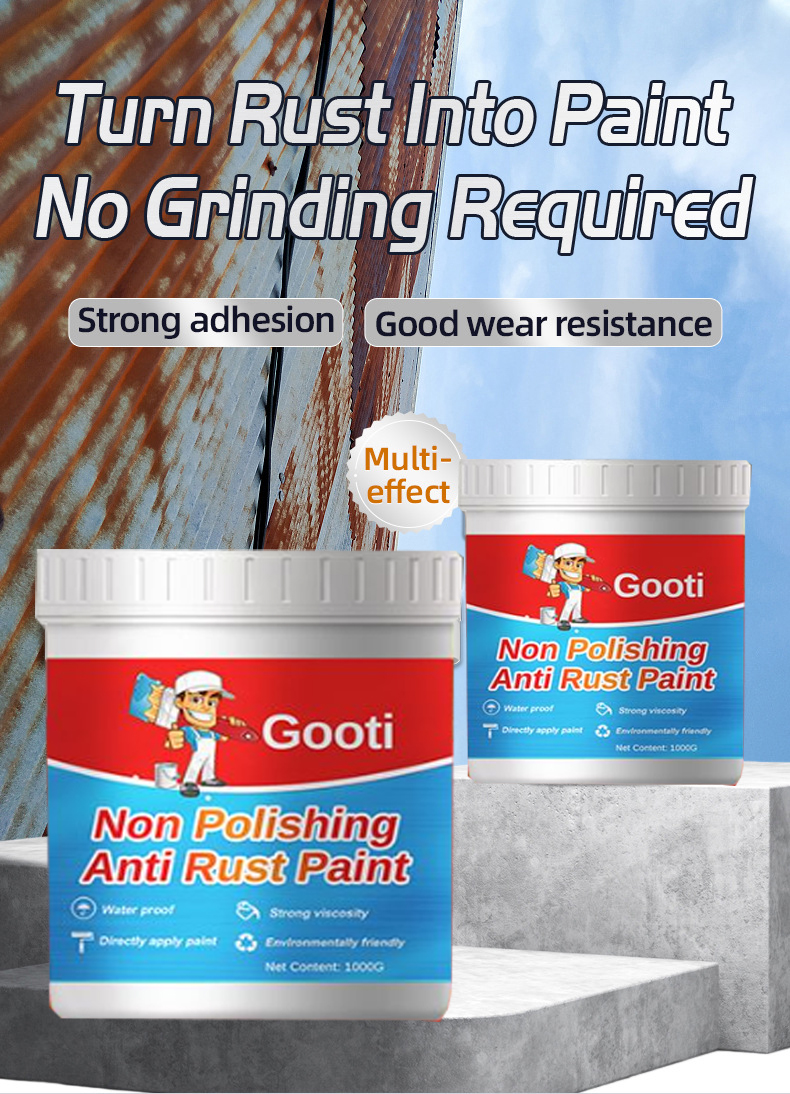 No Need to Polish 2 in 1 Rust Converter Anti Rust Paint for Metal 1000G ...