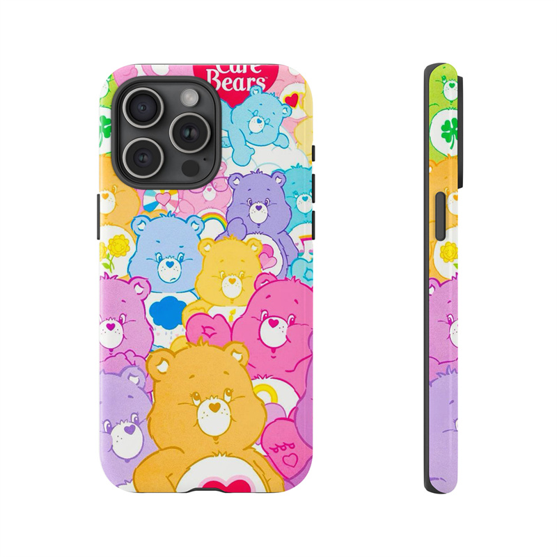 Colorful Care Bears Phone Case For iPhone 16 15 14 13 12 11 Pro Max ...