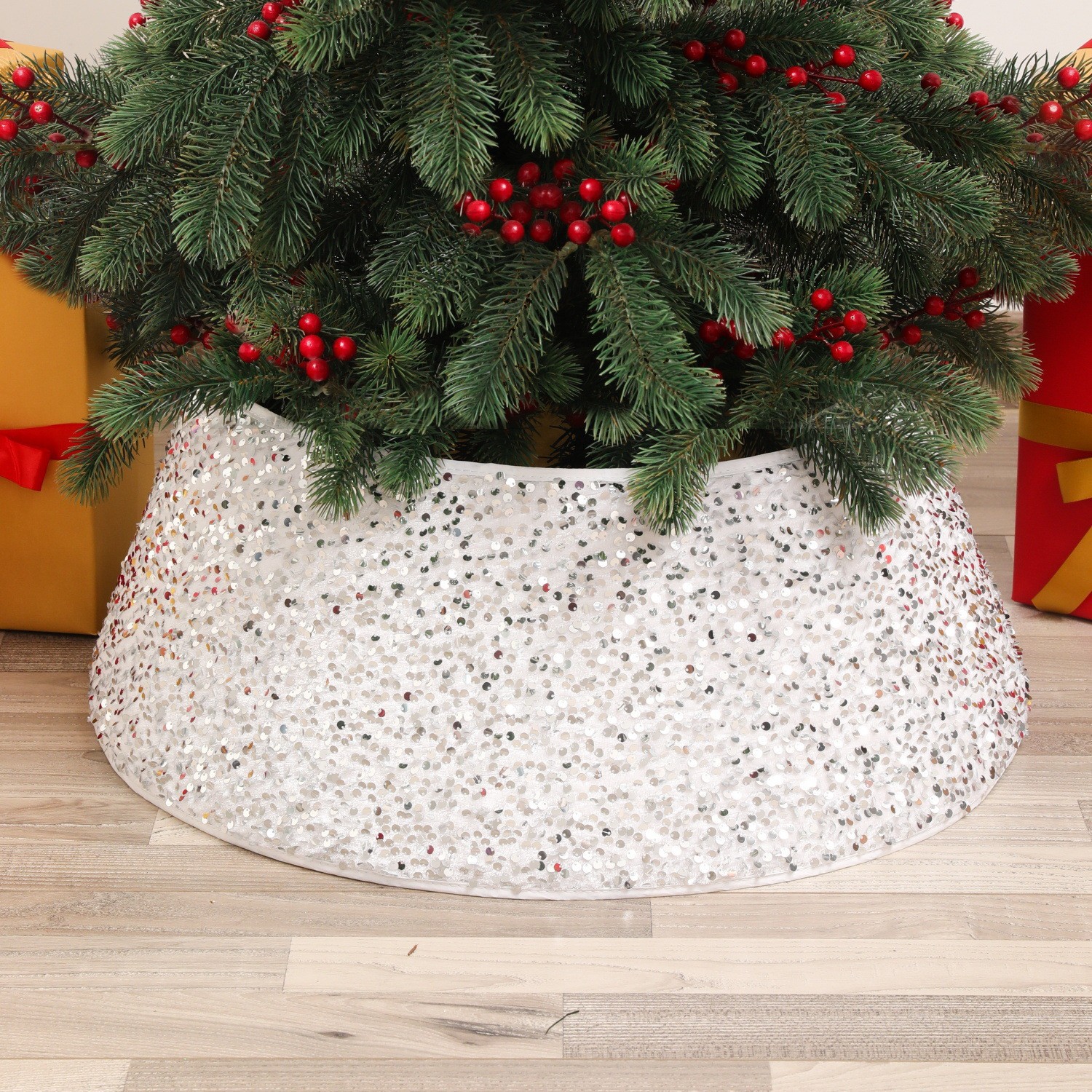 Ashley Christmas Tree Surround Base With Sequins Decoration Large Size ...
