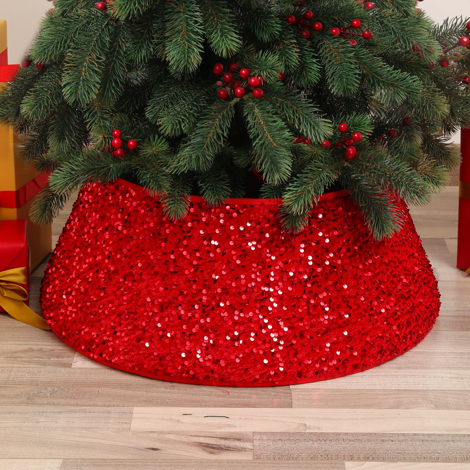 Ashley Christmas Tree Surround Base With Sequins Decoration Large Size ...