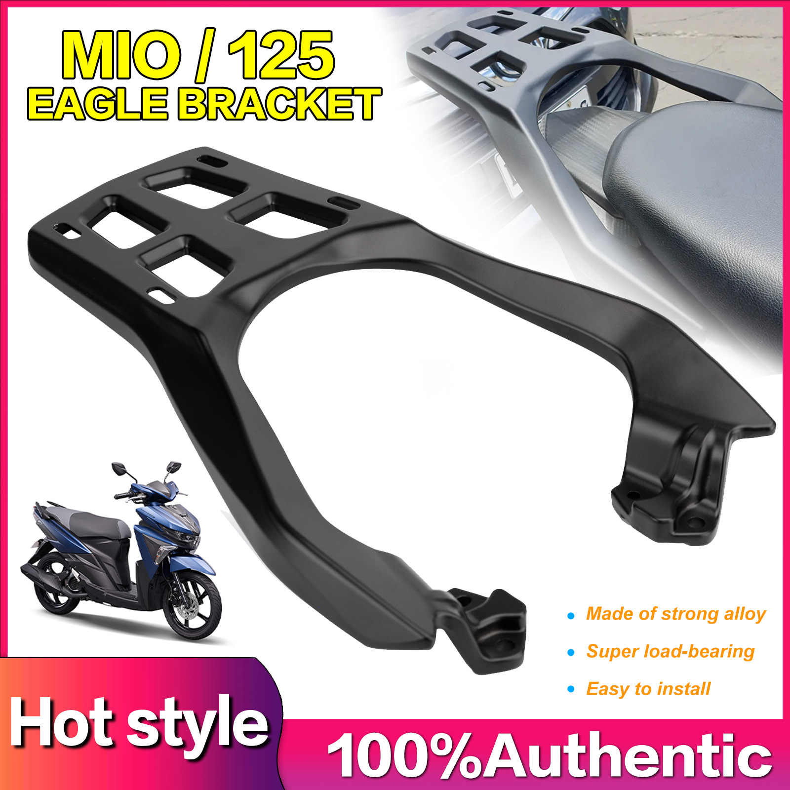 Yamaha Mio i125 Top Box Bracket High Quality Aluminum Motorcycle gear ...