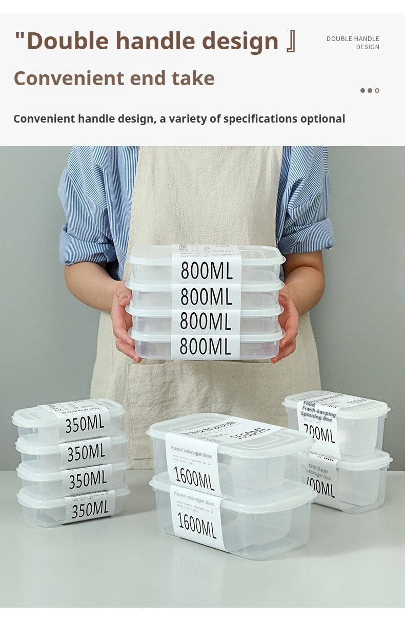 Refrigerator Storage Box With Handle Heatable Food Sealed Container ...