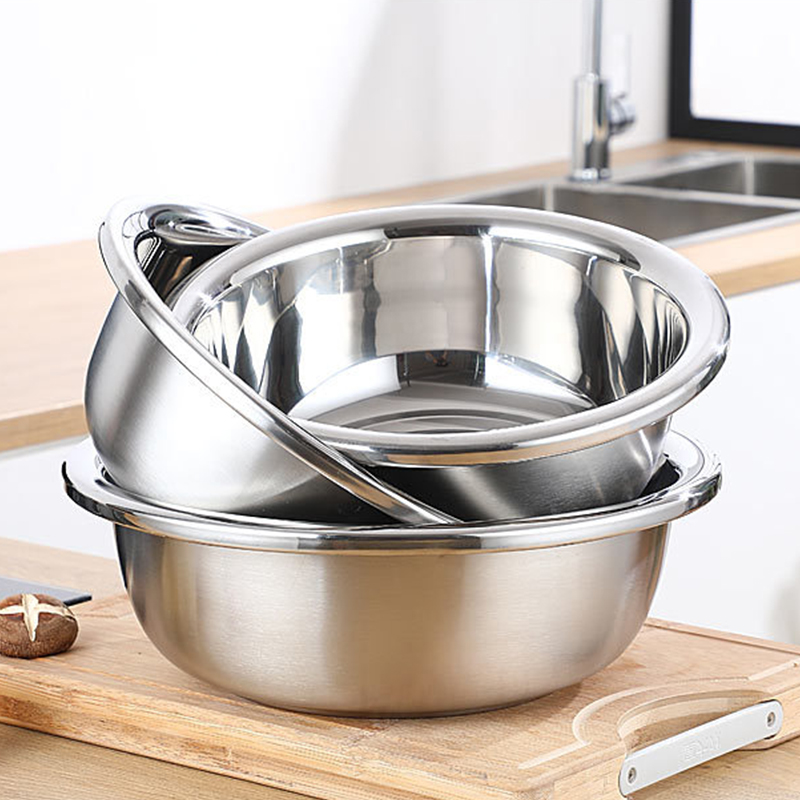 Stainless steel washing basin and thick round washbasin large capacity ...