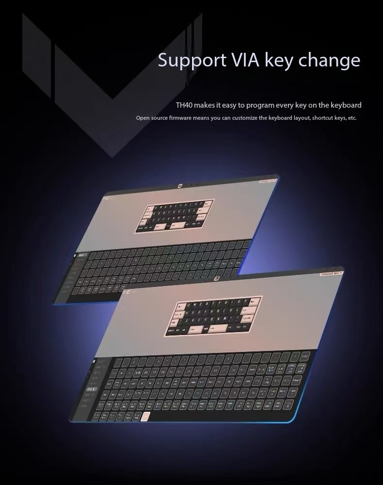 EPOMAKER TH40 Custom Mechanical keyboard 40% with Bluetooth wireless ...