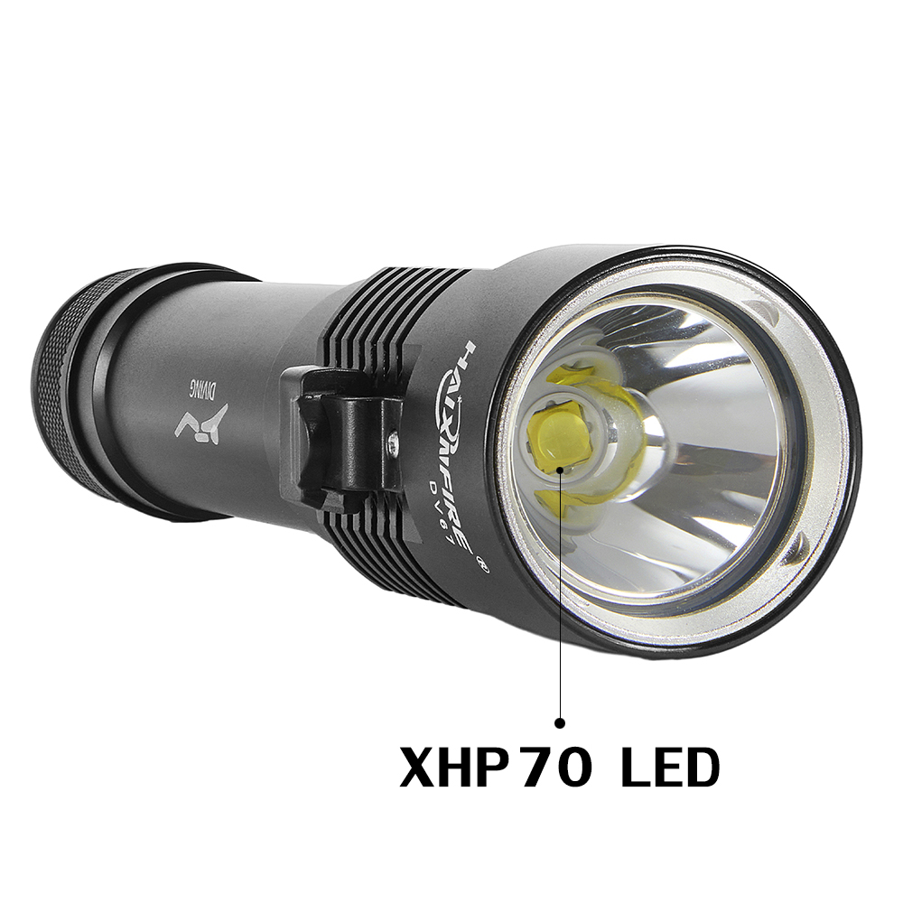 HaixnFire DV67 Ultra Long Life Scuba Diving Flashlight XHP70 LED 5000 ...