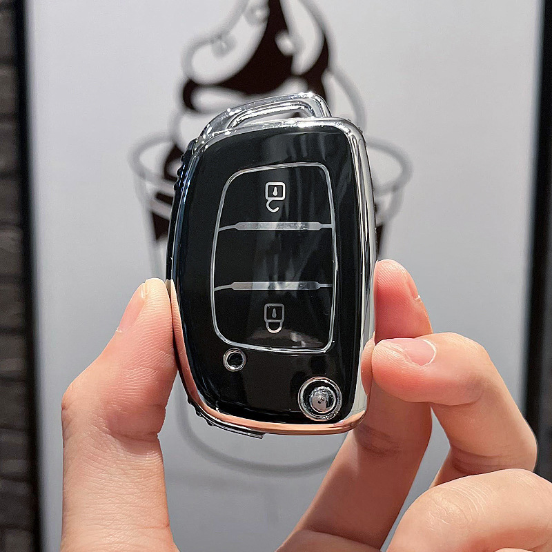 Hyundai 2 Buttons Folding Smart Car Key Chain Ring Cover Case Shell ...