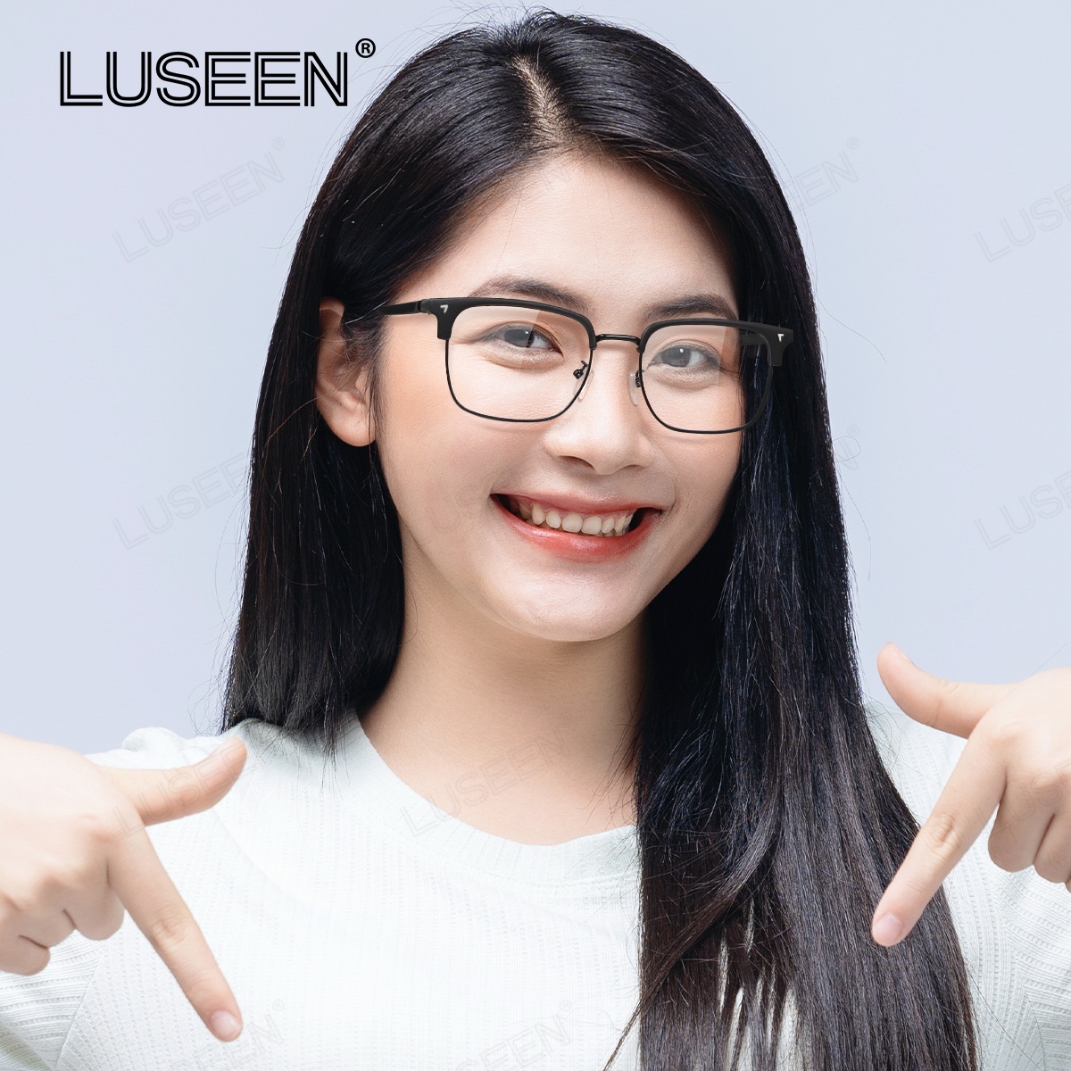 LUSEEN Eyewear Photochromic And Anti Blue Browline Glasses For Men And ...