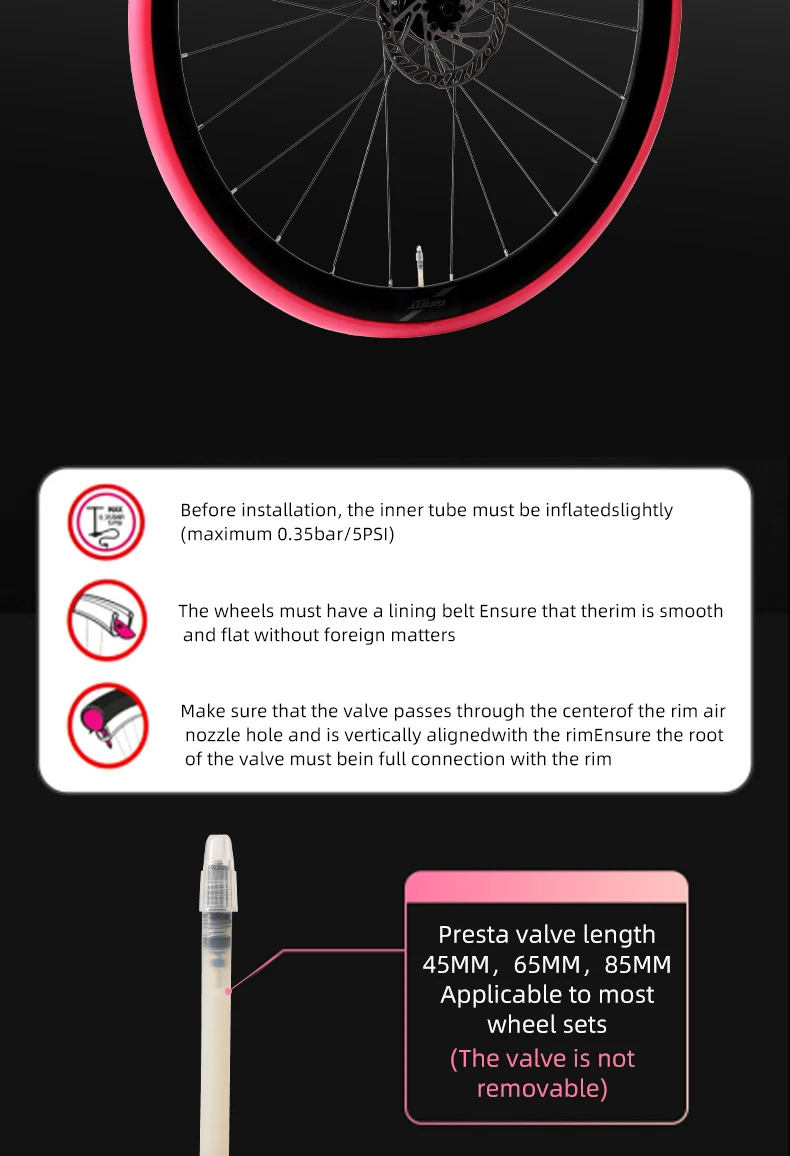 RideNow Inner Tube 700C 36g Lightweight Inner Tube for Road Bike Presta ...