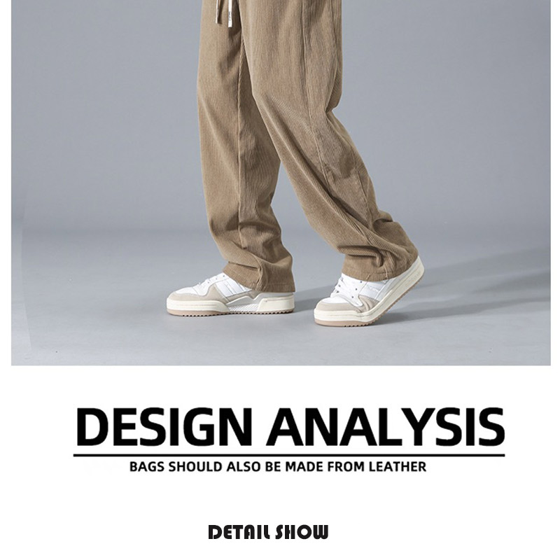 FEARLESS Corduroy Straight Pants for Man Korean Versatile Menswear ...