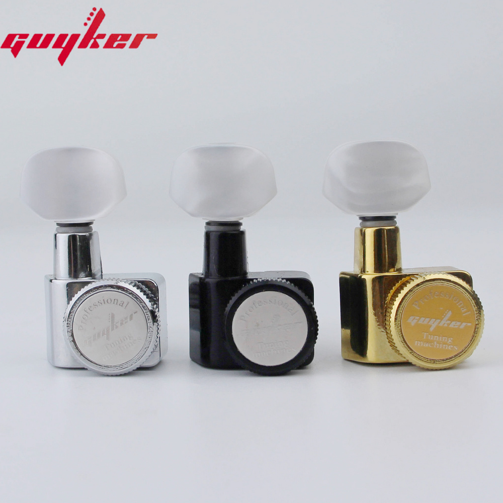 1 Set GUYKER 6 In-line PRO Machine Heads Locking Tuners No Screws ...