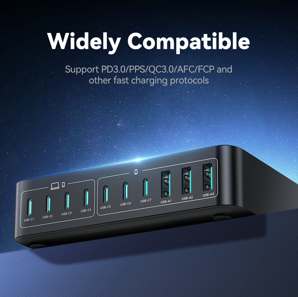 Rocoren 400W 7C+3A Energy Station Series Fast Charging Desktop Charger ...