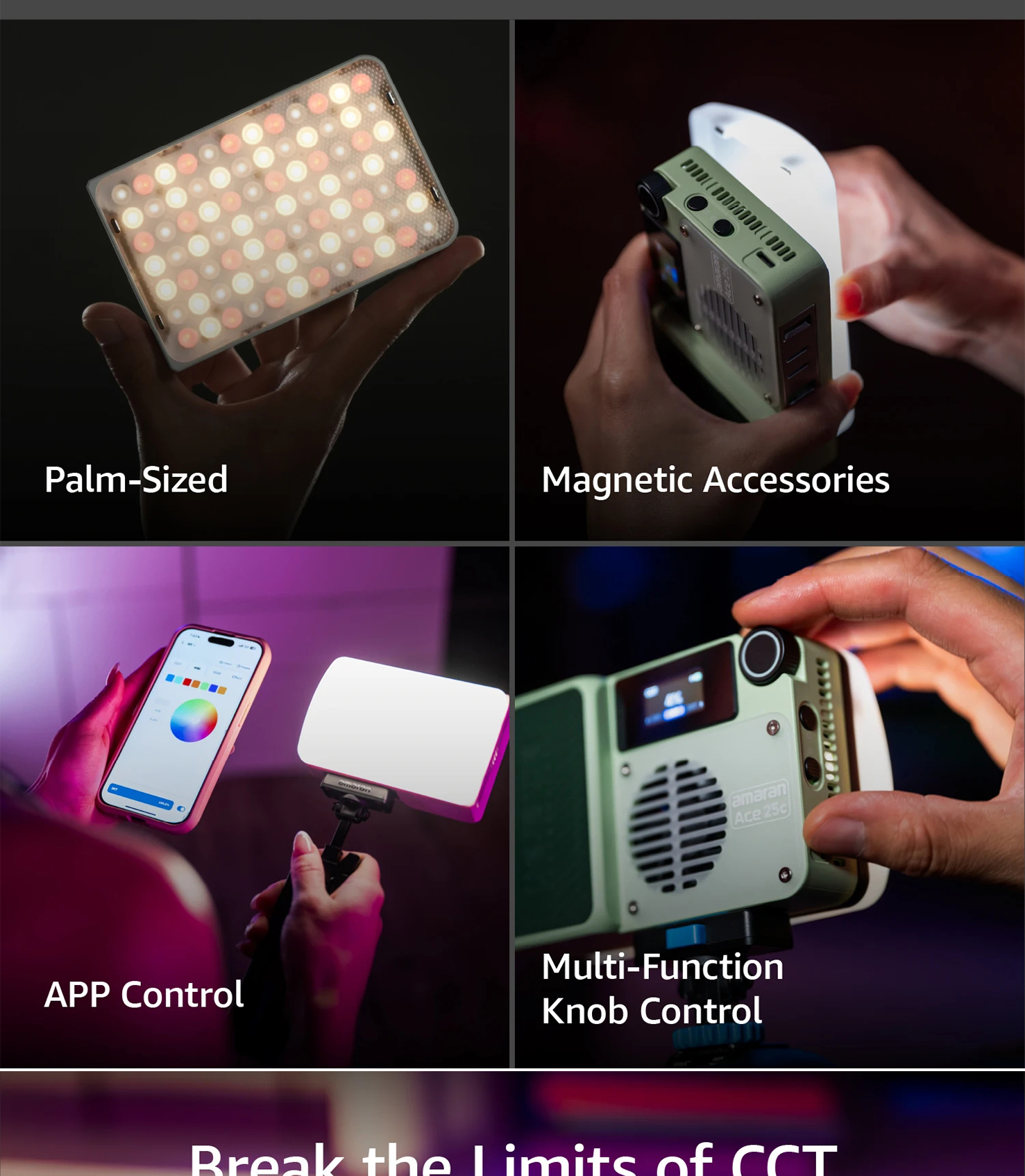 Aputure amaran Ace 25c Full color Compact LED Mini On-camera Light ...