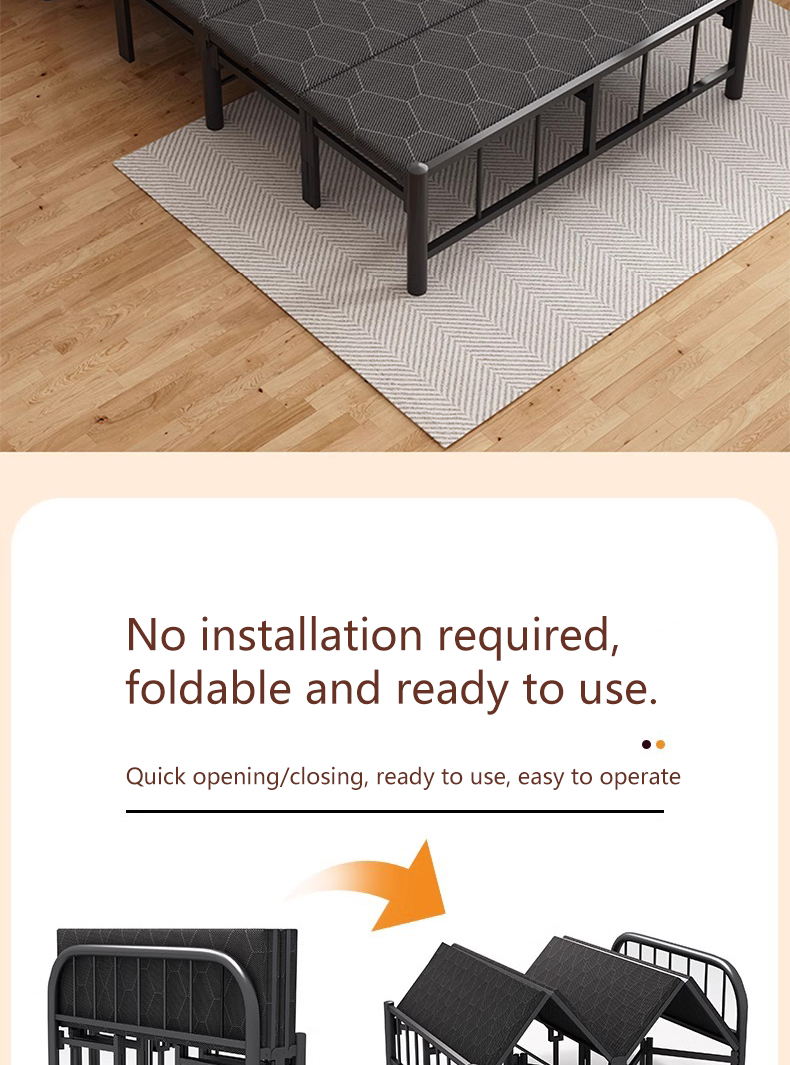Portable Folding Bed 4 Fold Style Foldable Bed Household Dormitory ...
