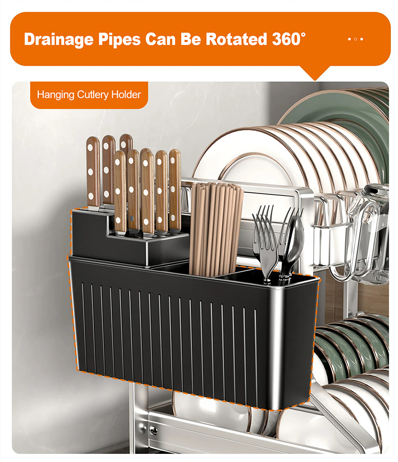 KEVE High Quality 304 Stainless Steel Dish Rack Drainer Kitchen ...
