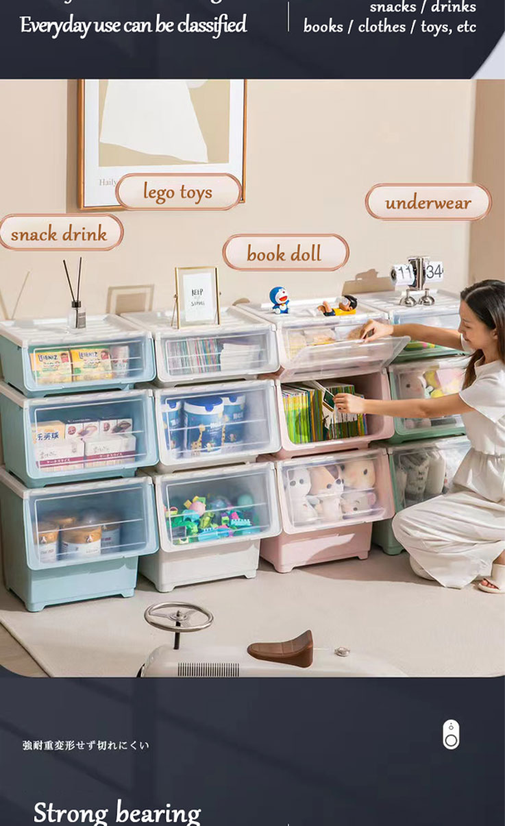 【FM-95】Storage Box with wheels transparent flip top home organizer for ...