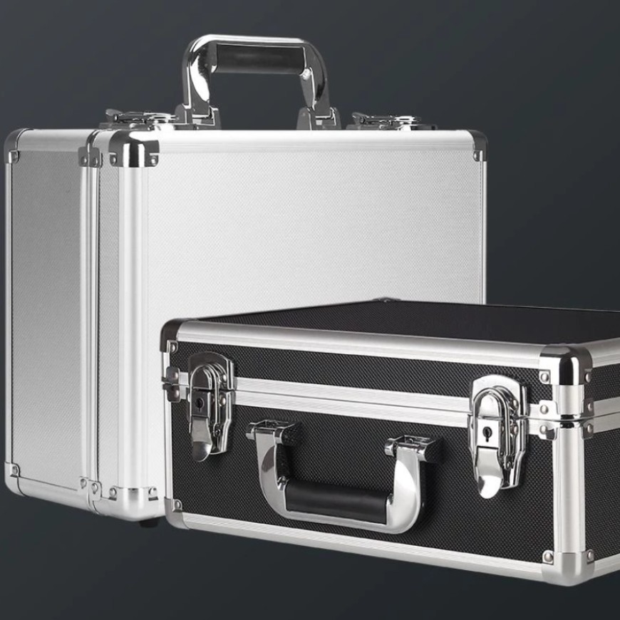 Aluminum Portable Toolbox Hardware Instrument Equipment File Storage ...