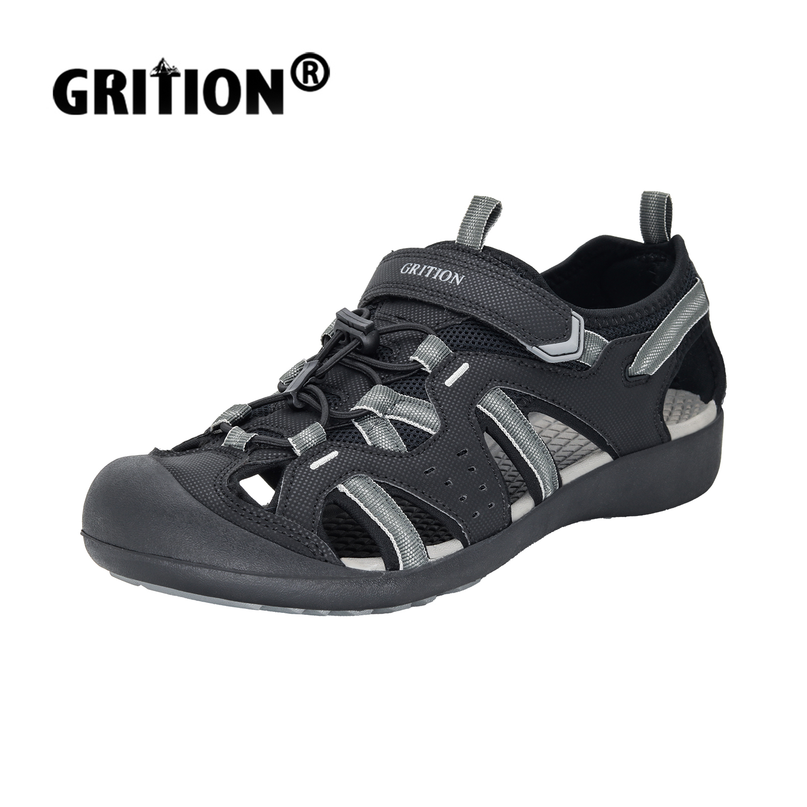 GRITION Men‘s Outdoor Trekking Sandals Flat Non Slip Collision ...