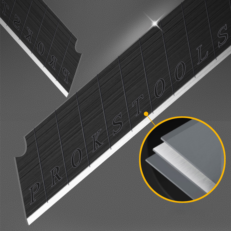 10Pcs/Set 18mm Black Carbon Steel Knife Heavy Duty Sk5 Cutter Blade ...