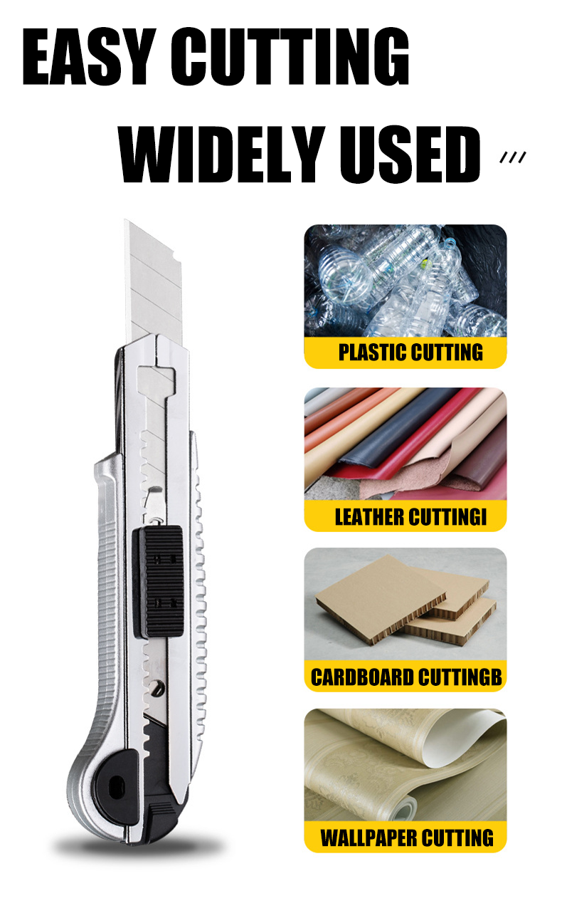 Aluminum Alloy Case Cutter Knives Retractable Carbon Tool Steel Blade ...