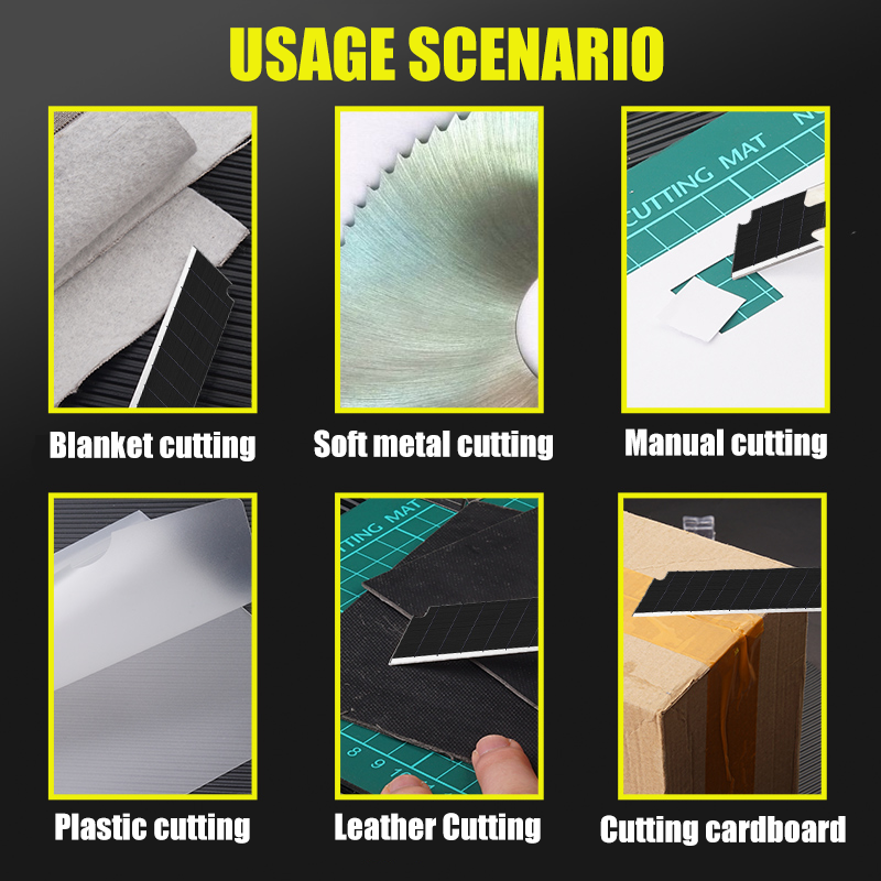 10Pcs/Set 18mm Black Carbon Steel Knife Heavy Duty Sk5 Cutter Blade ...