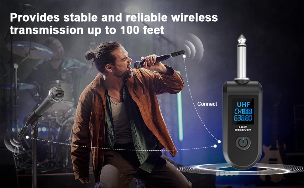 2.4G Wireless Microphone XLR Transmitter Receiver Rechargeable Wireless ...