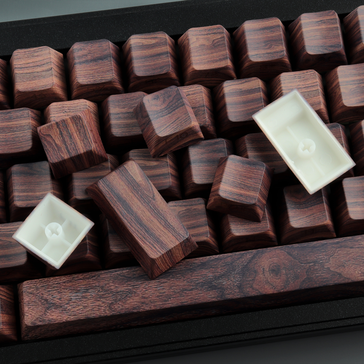 Wood grain side transparent keycap 136 key PBT CHERRY Two-color molding ...