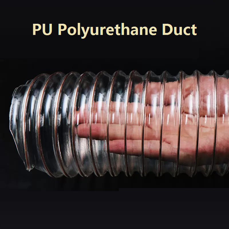 PU Polyurethane Vacuum Tube 0.63mm Steel Wire Telescopic Hose ...