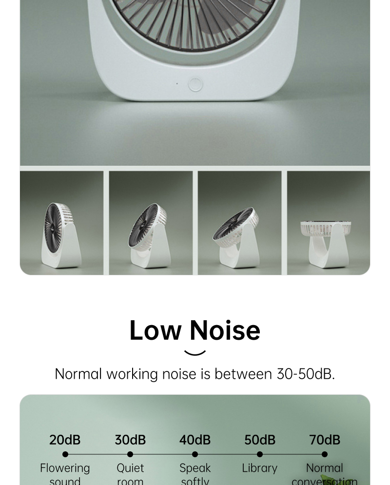 Thunlit Rechargeable Desk Fan 6 Inch USB Rechargeable Table Fan for ...