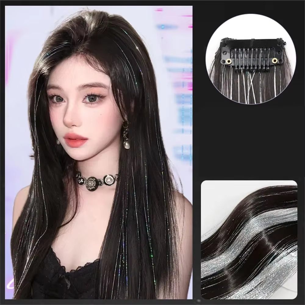 1/6Pcs set Fairy Hair Tinsel Kit for Girls: Tinsel Hair Extensions ...