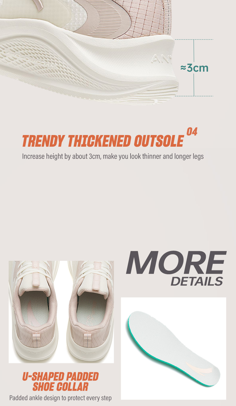 ANTA Women Walk Running Shoes Durability Breathable Versatile Soft ...