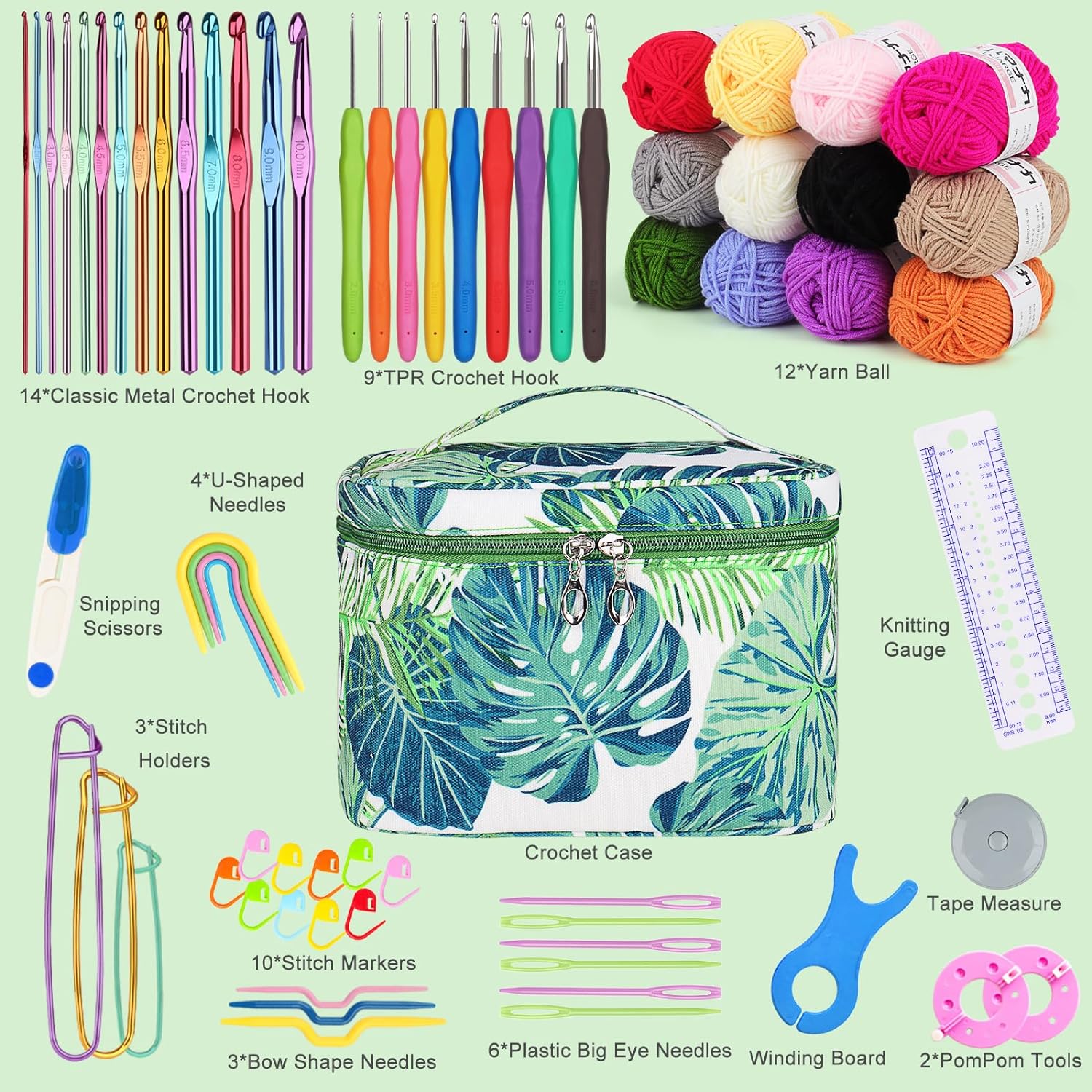 Crochet set for Beginner Crochet Kit Adults Knitting Starter Kit Adults ...