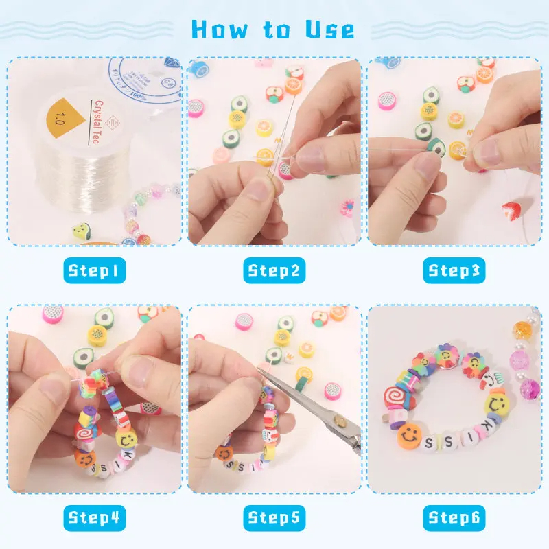 10-piece beading kit 0.5mm Stretchy Bracelet Crystal String Kit for DIY ...