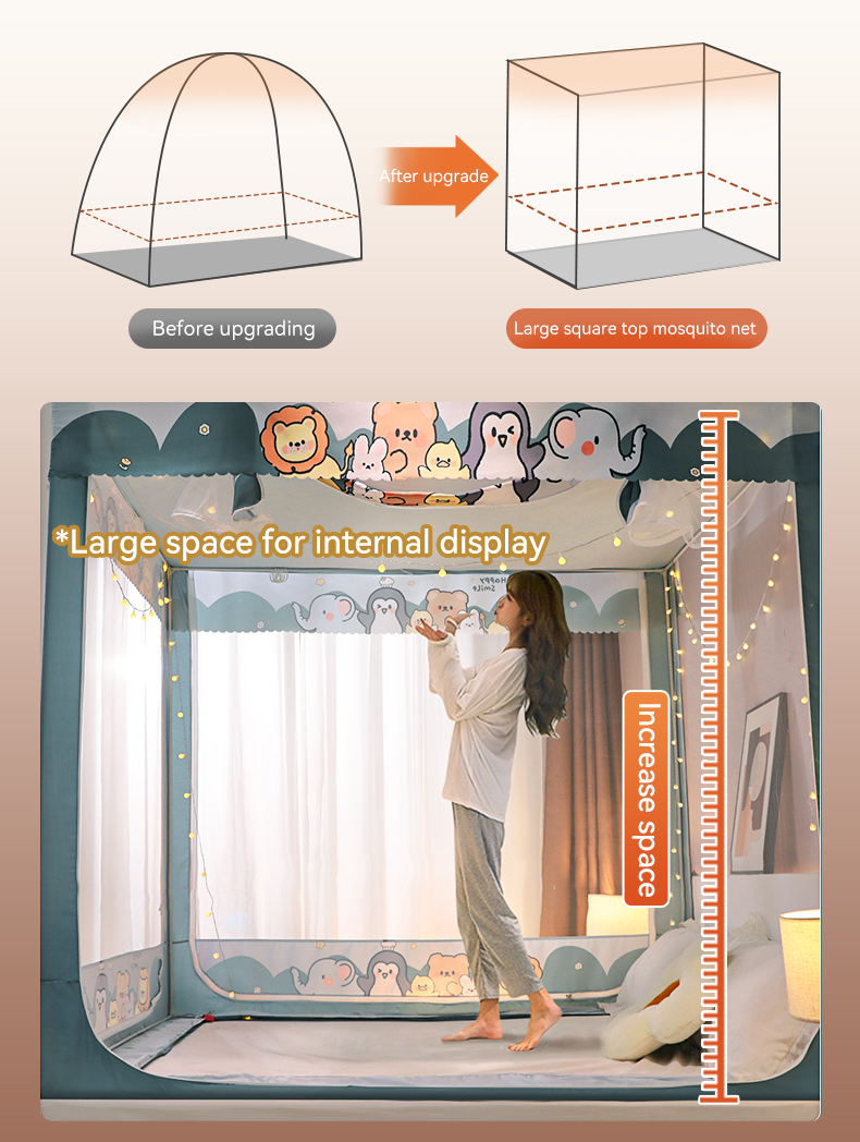 YANYANGTIAN Three Door Mosquito Net Mosquito Proof Curtains Baby Fall ...