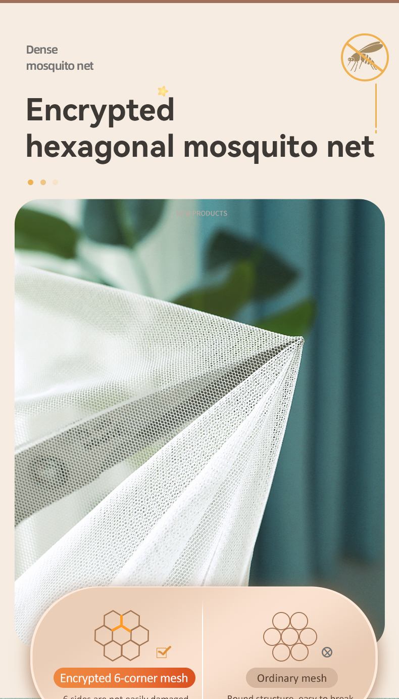 FDM Mosquito Net Three Door Mosquito Proof Curtain Baby Fall Prevention ...