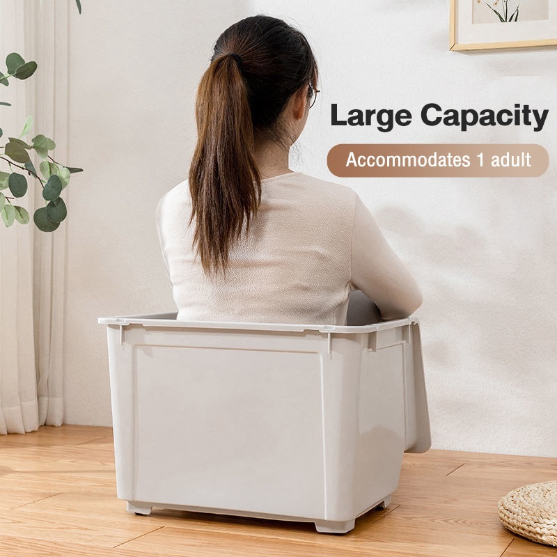 Stackable Plastic Storage Box Large Capacity Flip Top Storage Box with ...