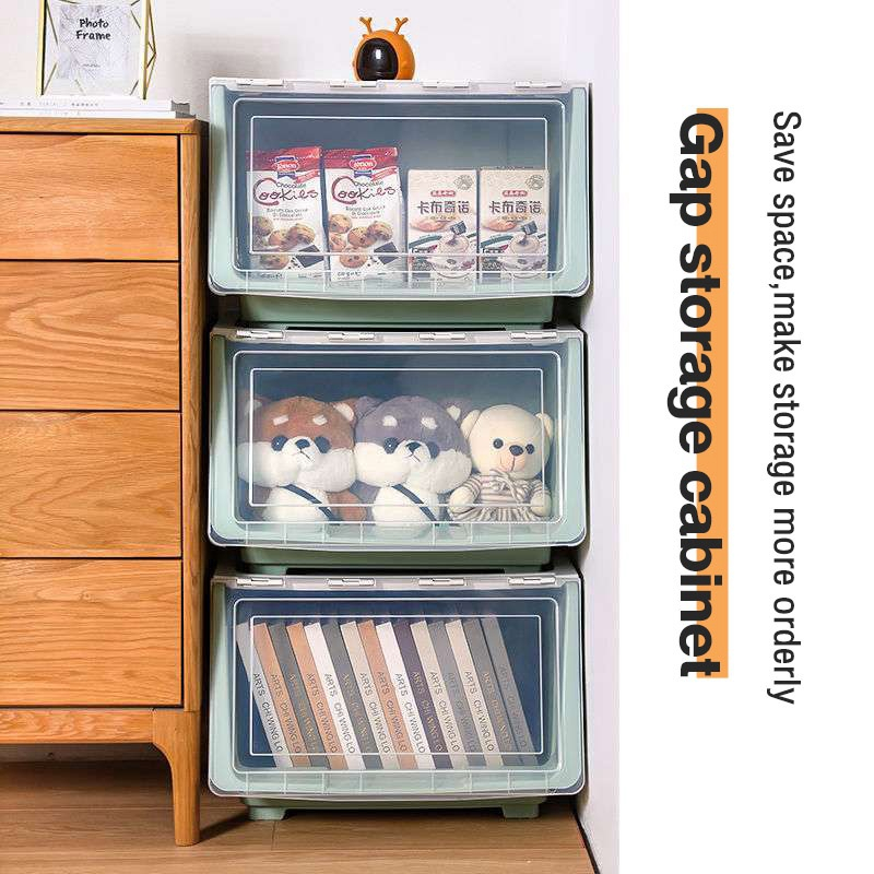 Stackable Plastic Storage Box Large Capacity Flip Top Storage Box with ...