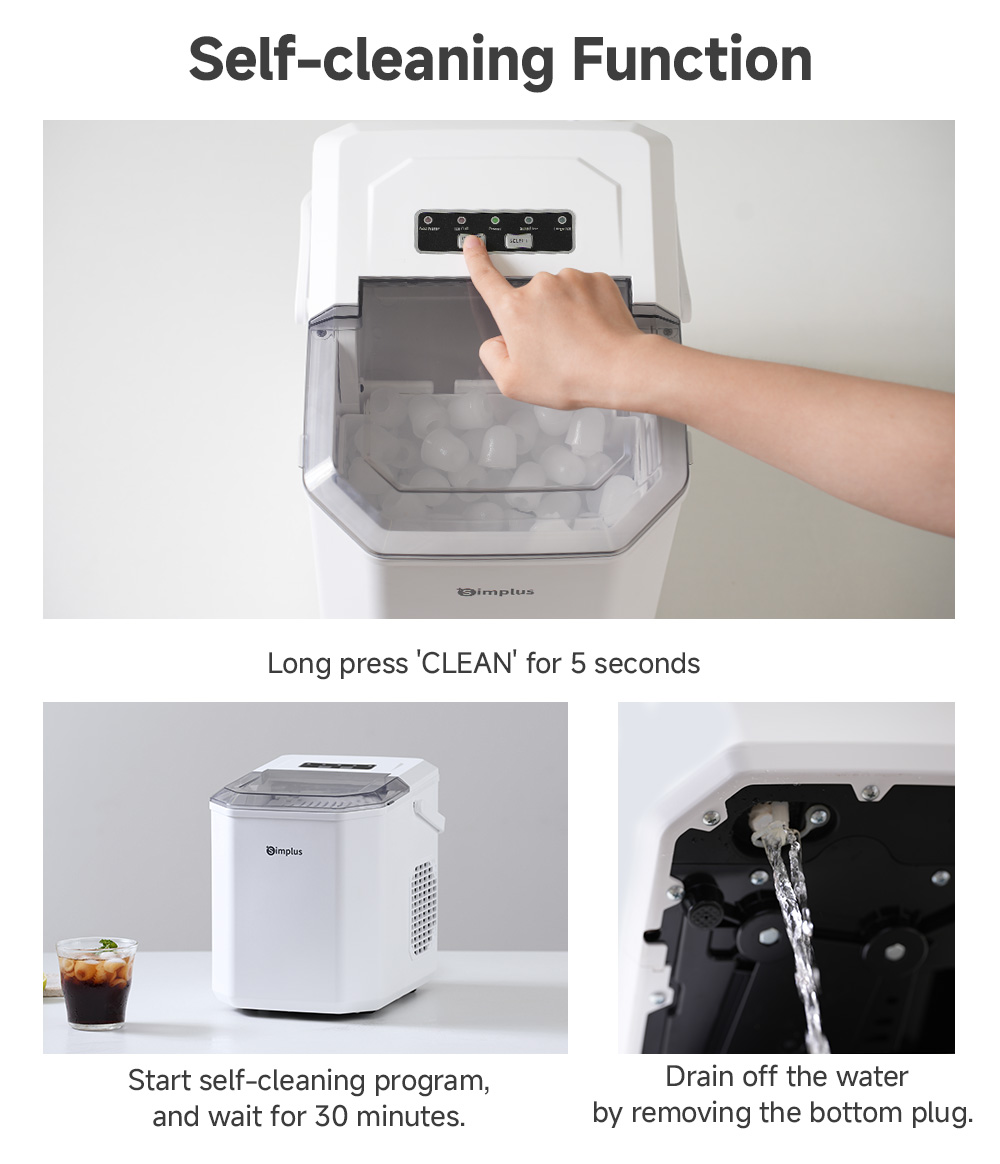 Simplus Ice Maker Machine Automatic Ice Cube Maker Mini Portable ...
