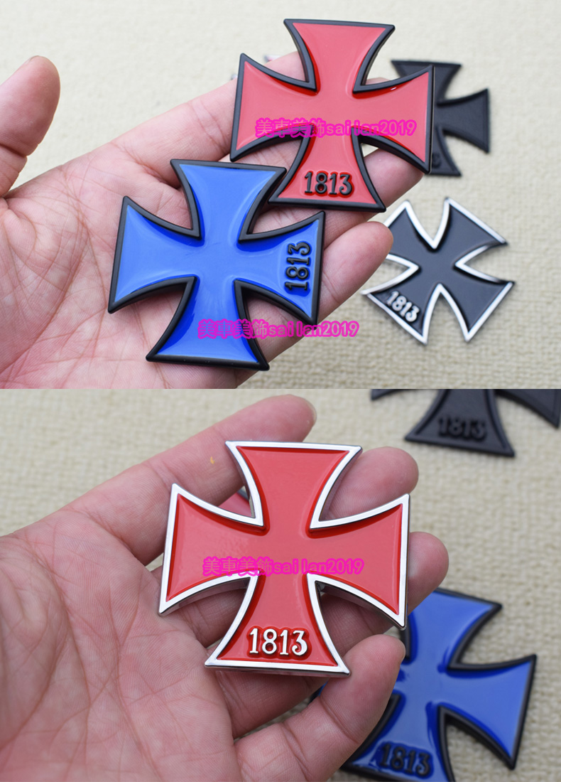 Car Metal Decoration Car Sticker 1813 Iron Cross Medal C-pillar Body ...